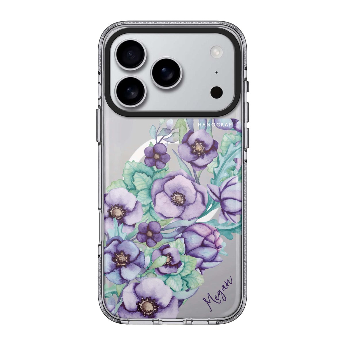 Purple Floral II Ultra Clear Case – Hanogram