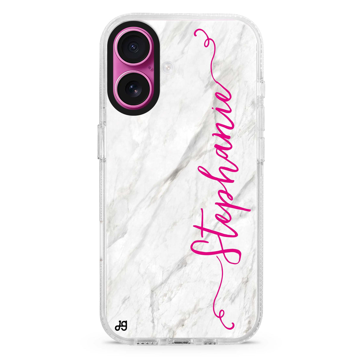 Vertical Cursive Custom iPhone 16/16 Plus Clear Case | HANOGRAM – Hanogram