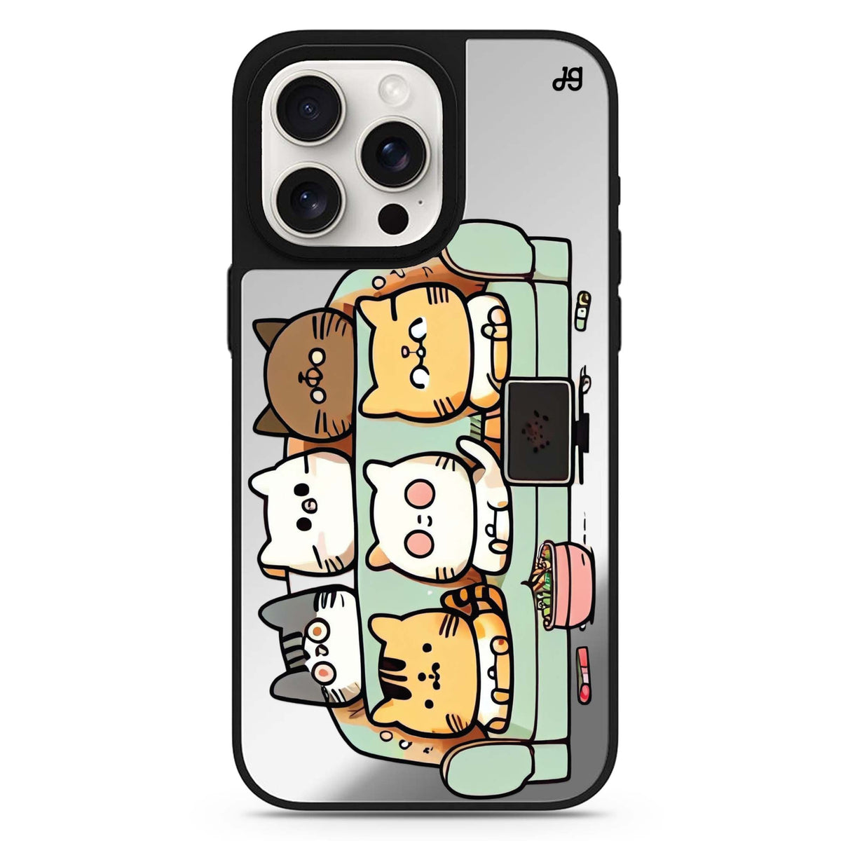 TV Cats iPhone 16-14 MagSafe Mirror Case | Hanogram – Hanogram