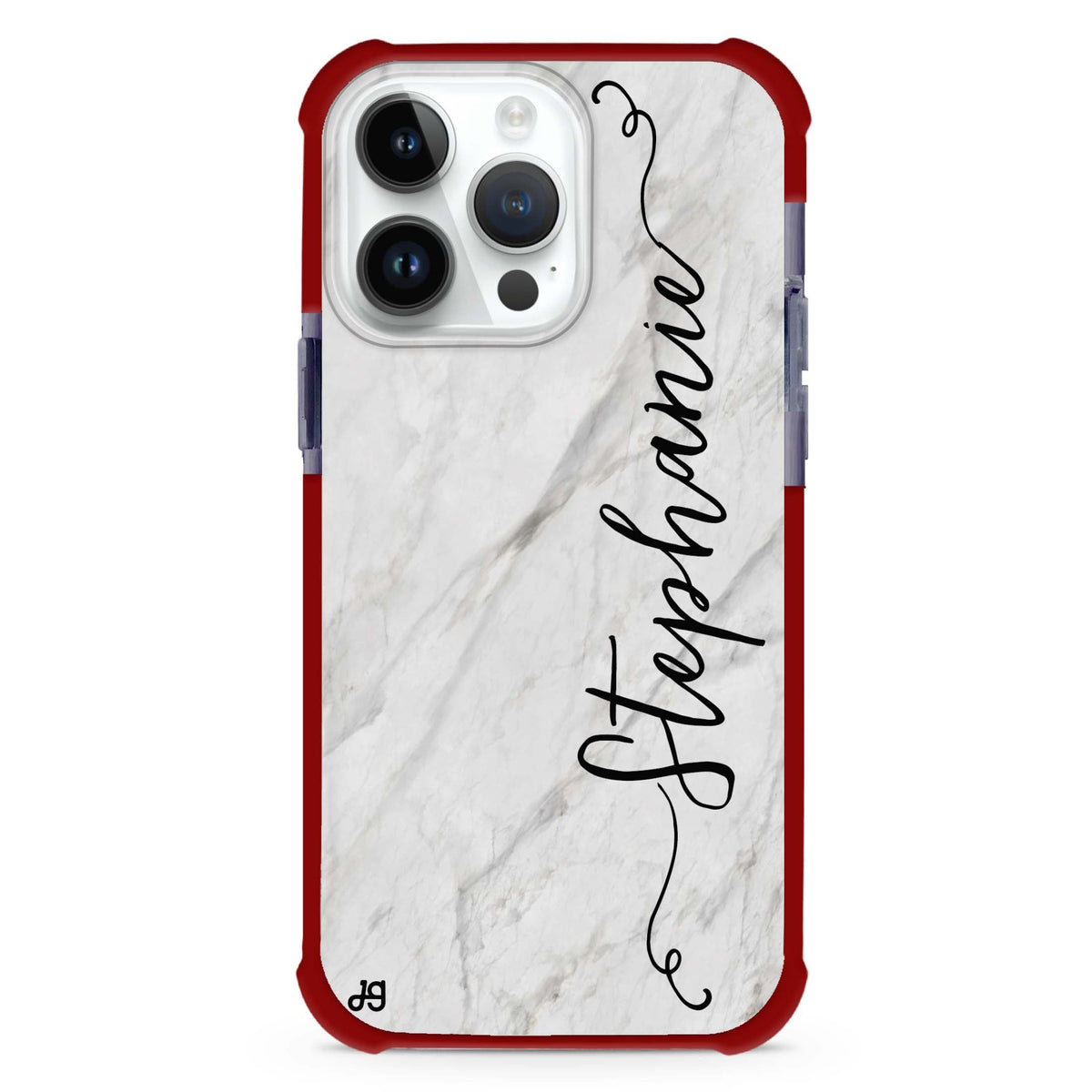 Vertical Cursive & Marble Sleek MagSafe Compatible Ultra Shockproof Ca ...